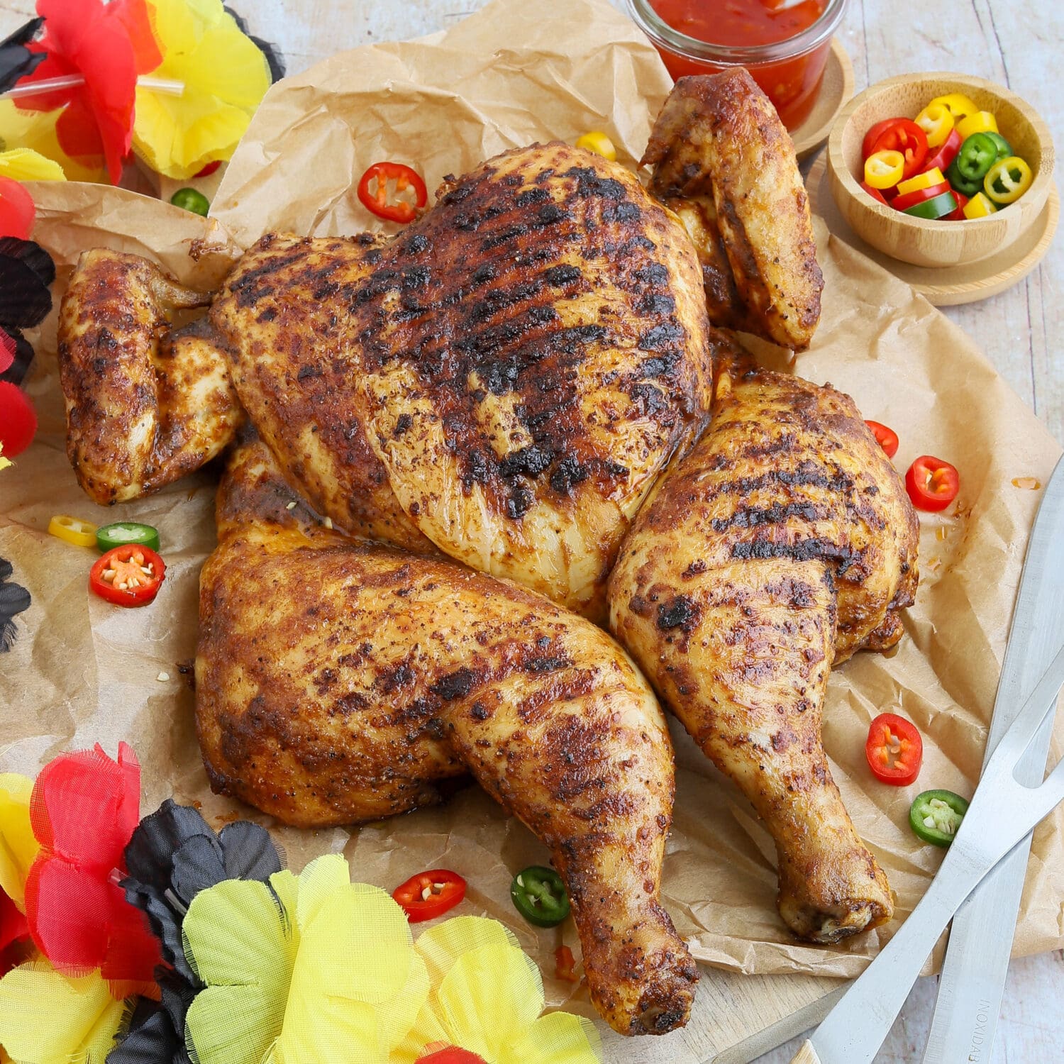 Butterfly-Chicken mit Whiskey-Glasur - We love Geflügel